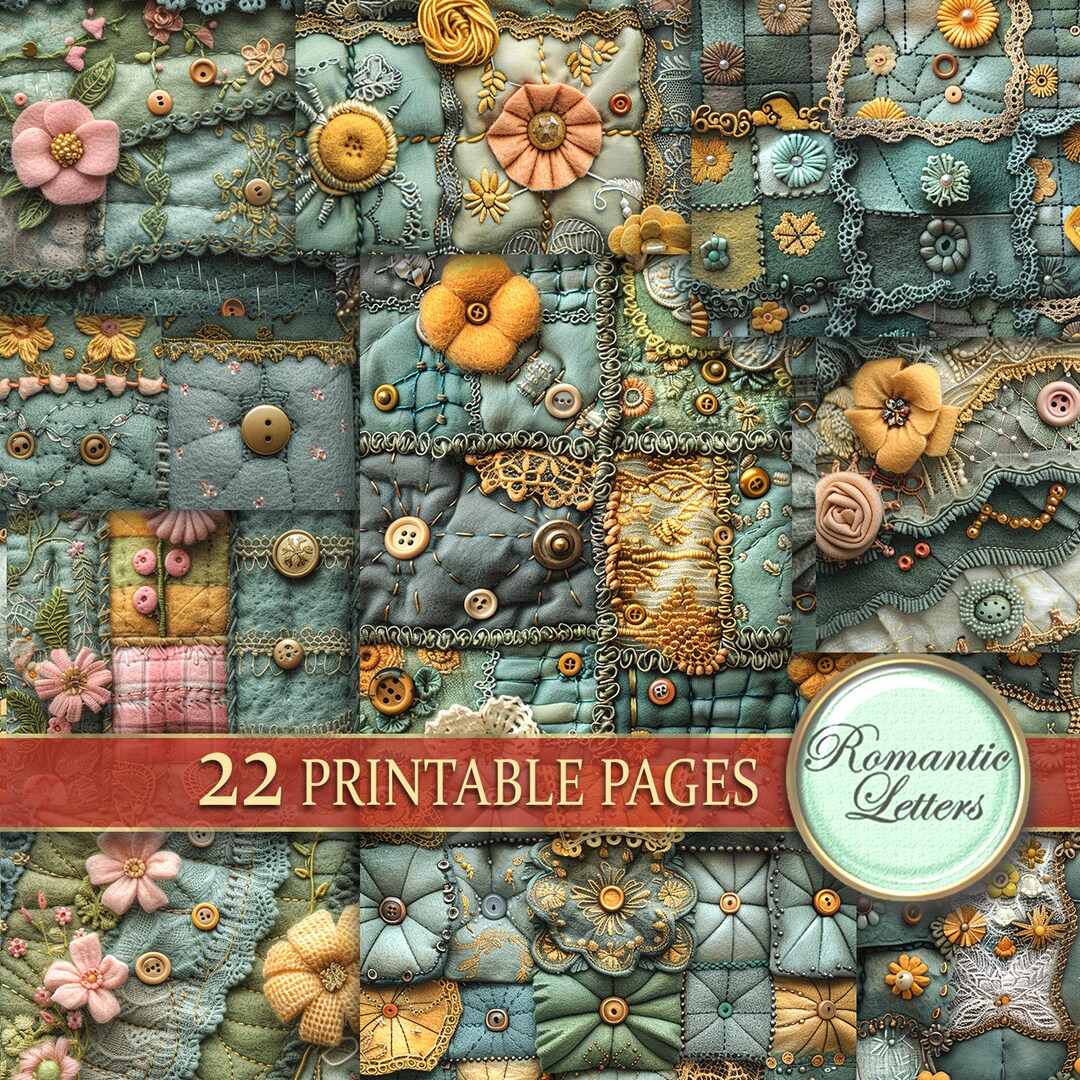 Digital Printable Scrapbook Paper Pack Junk Journal Paper Patchwork ...