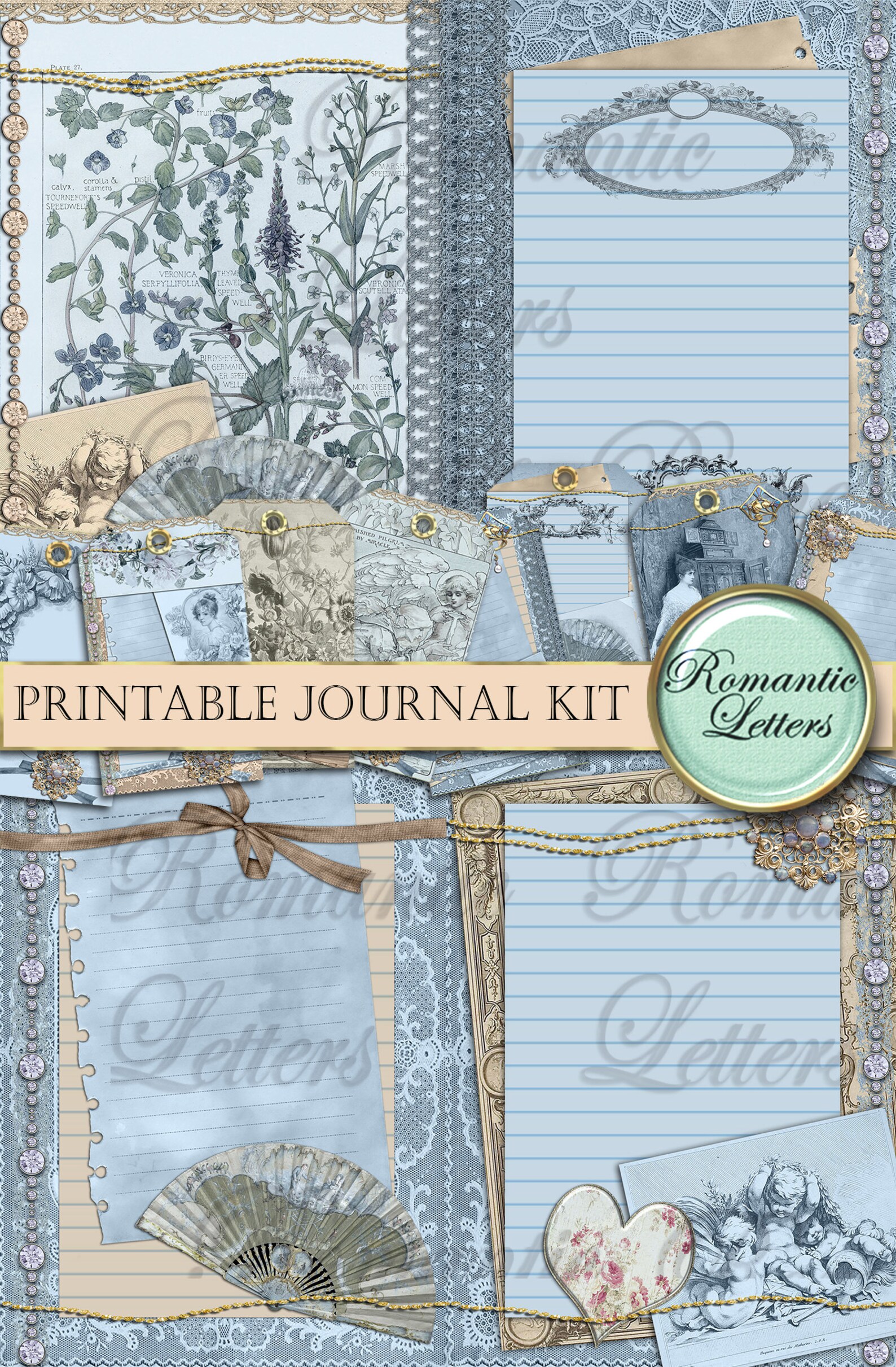 Printable Journal Kit Digital Printable Collage Sheet - Etsy