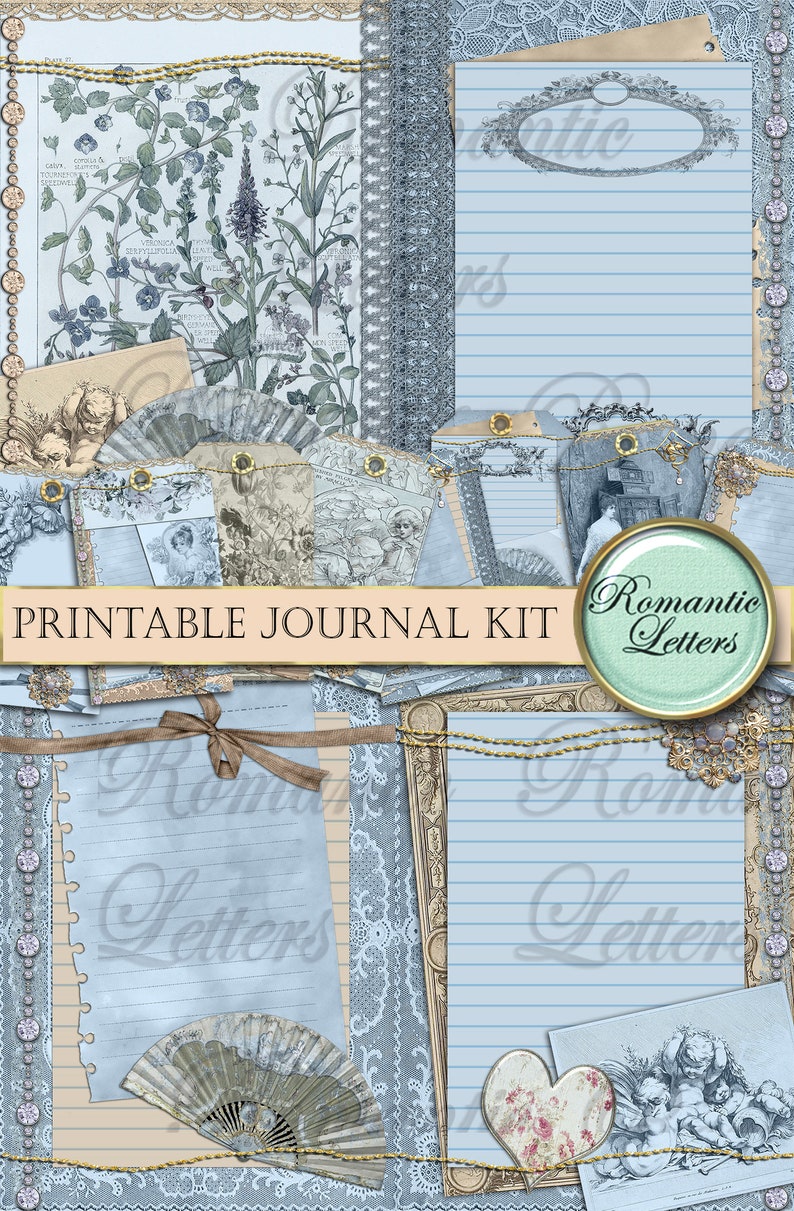 Printable Journal Kit Digital Printable Collage Sheet Printable Journal ...