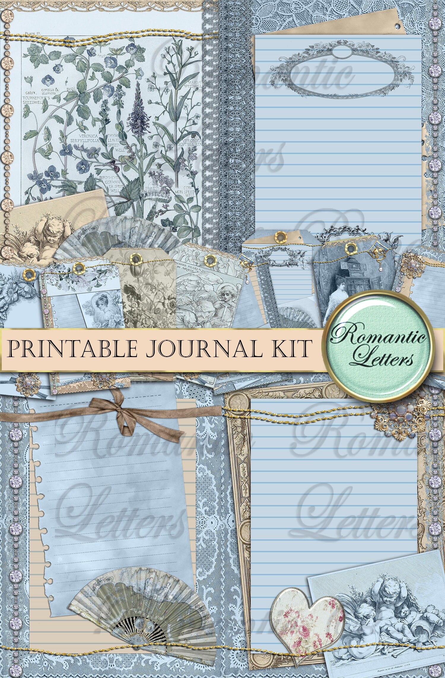 Printable Journal Kit Digital Printable Collage Sheet | Etsy UK