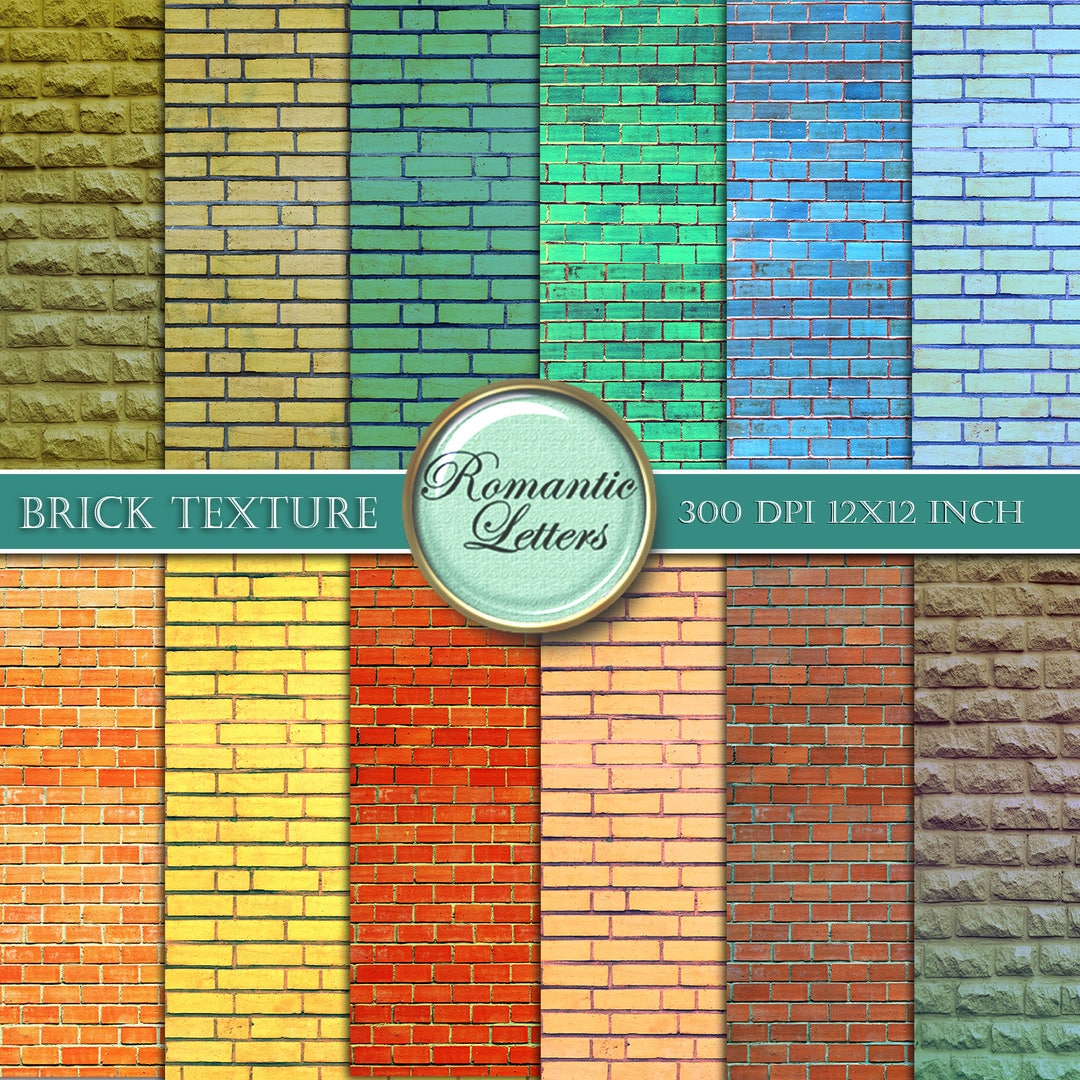 Brick Texture Digital Paper Pack Digital Scrapbook Background Paper ...