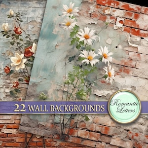 Brick Wall Digital Paper Pack Digital Photo Background Shabby Chic ...
