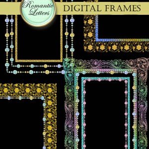 Digital Scrapbook Frame Gold Clipart Digital Gold Lace Clip Art Digital ...