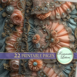 Digital Printable Scrapbook Paper Pack Silk Fabric Texture Lace ...