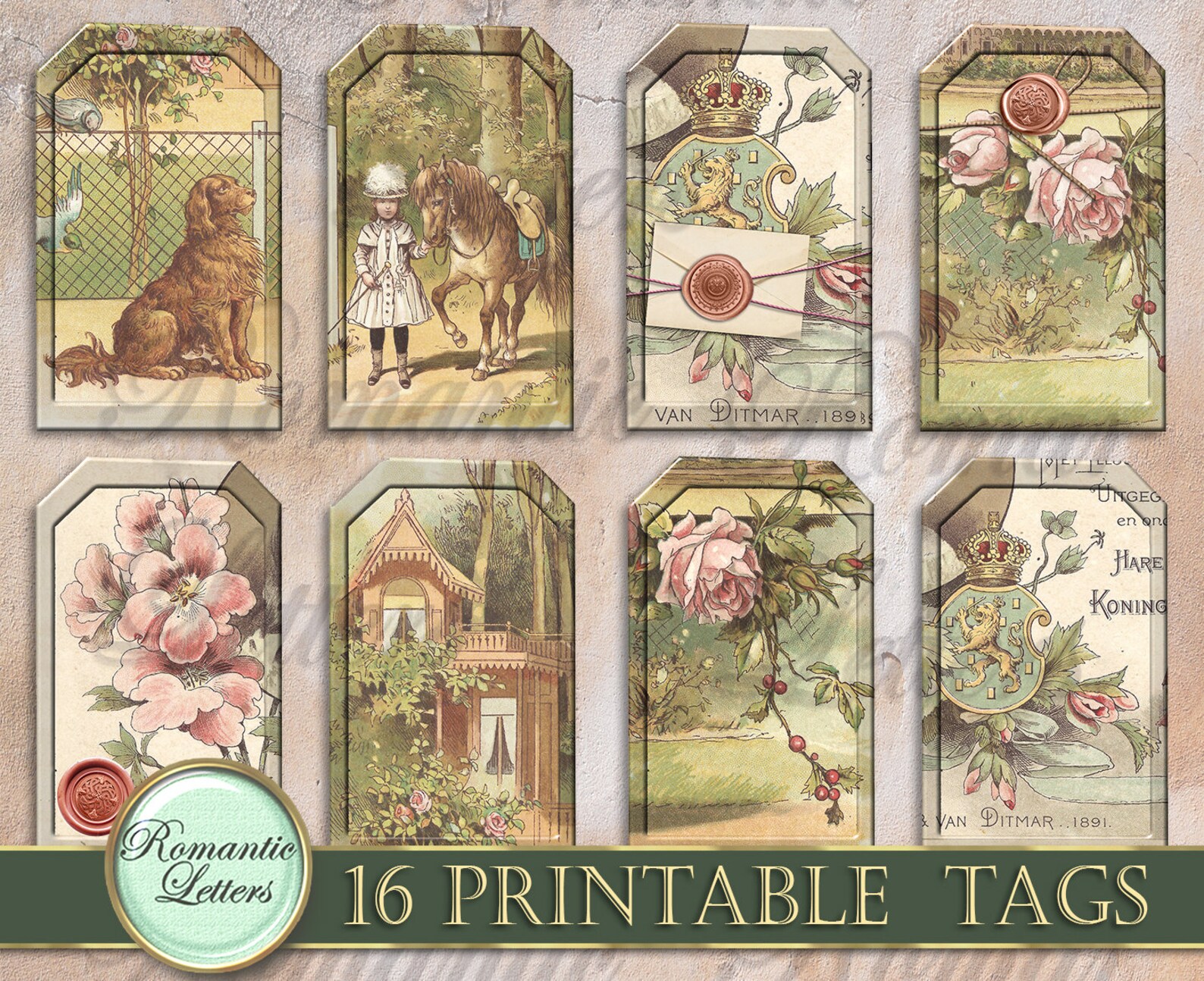Printable Journal Tags Old Bookmarks Victorian Paper Antique Book ...