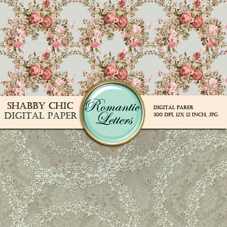 Digital Scrapbook Paper Pack Floral Digital Paper Rose Floral - Etsy