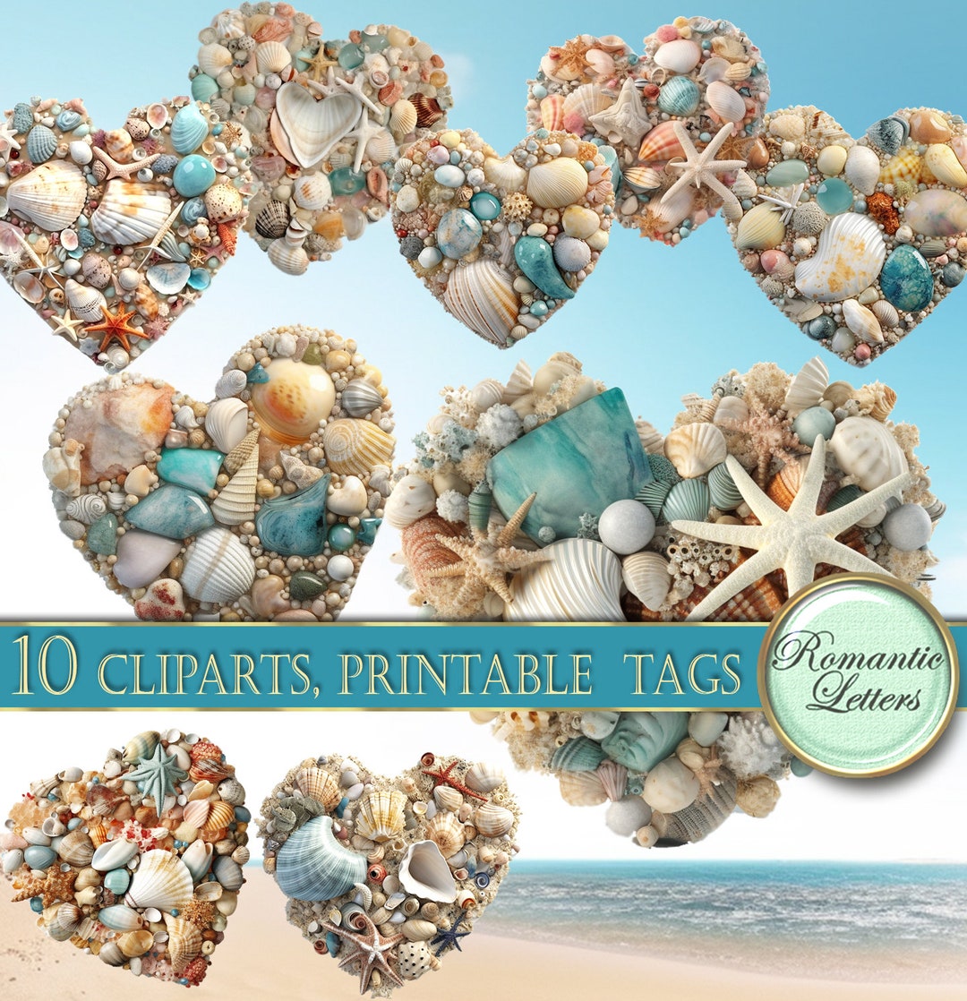 Beach Sea Shells Digital Clip Art Printable Scrapbook Clipart Elements ...