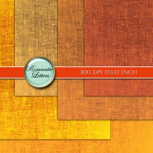 Orange Linen Texture Digital Paper Pack Digital Scrapbooking Textured ...