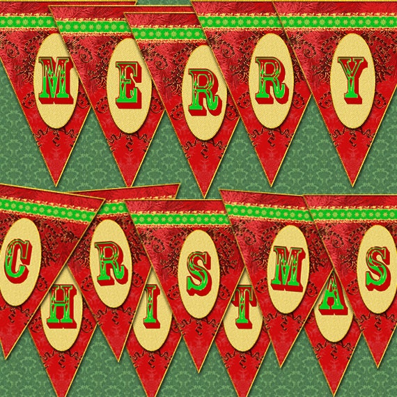 Printable digital Banner Merry Christmas decoration Christmas | Etsy