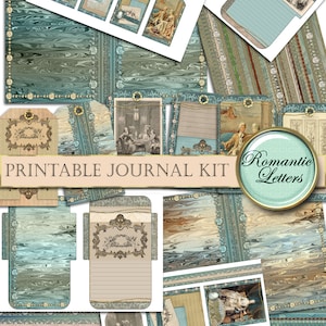 Printable Junk Journal Kit Digital Scrapbooking Paper Printable Journal ...