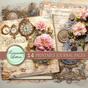 Floral Digital Scrapbook Paper Pack Shabby Chic ROSE Flowers Digital ...