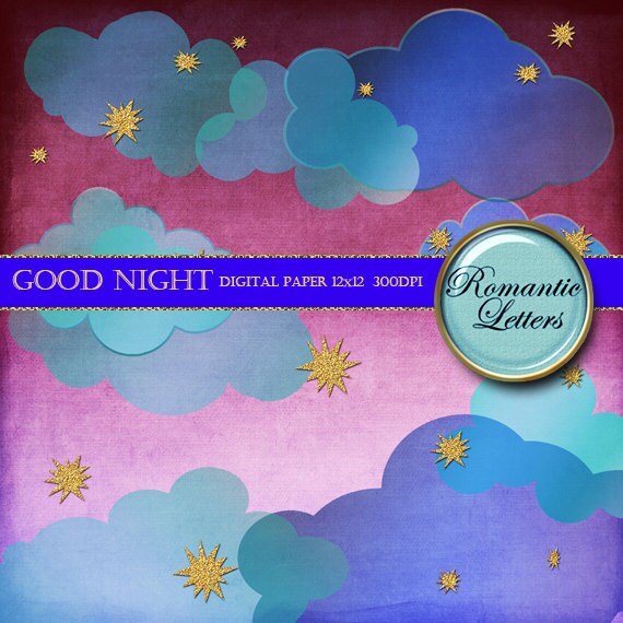 NIGHT Digital Paper Pack Scrapbook Papers Digital Backdrops - Etsy