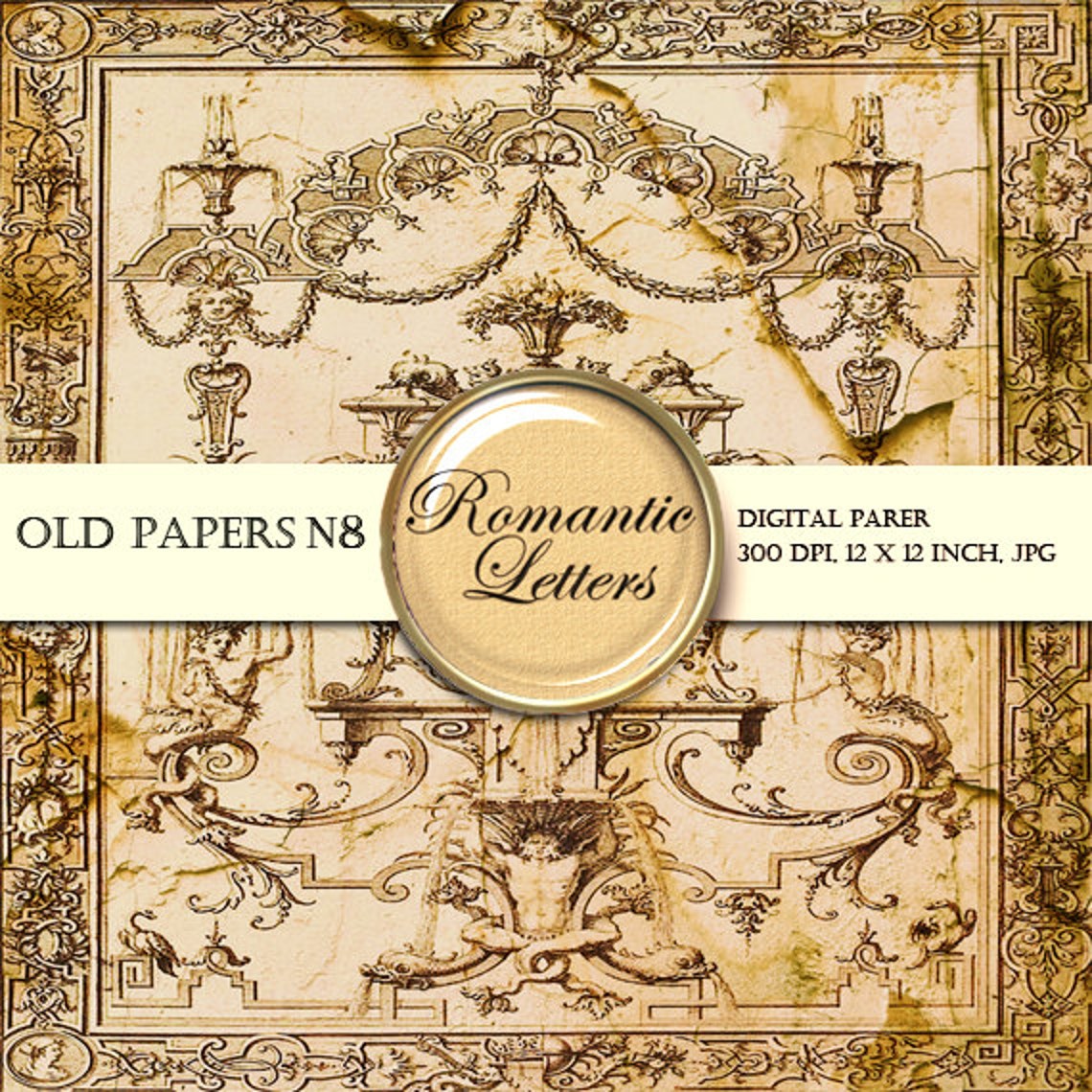 Old Paper Digital Paper Pack Digital Steampunk Digital Scrapbook ...