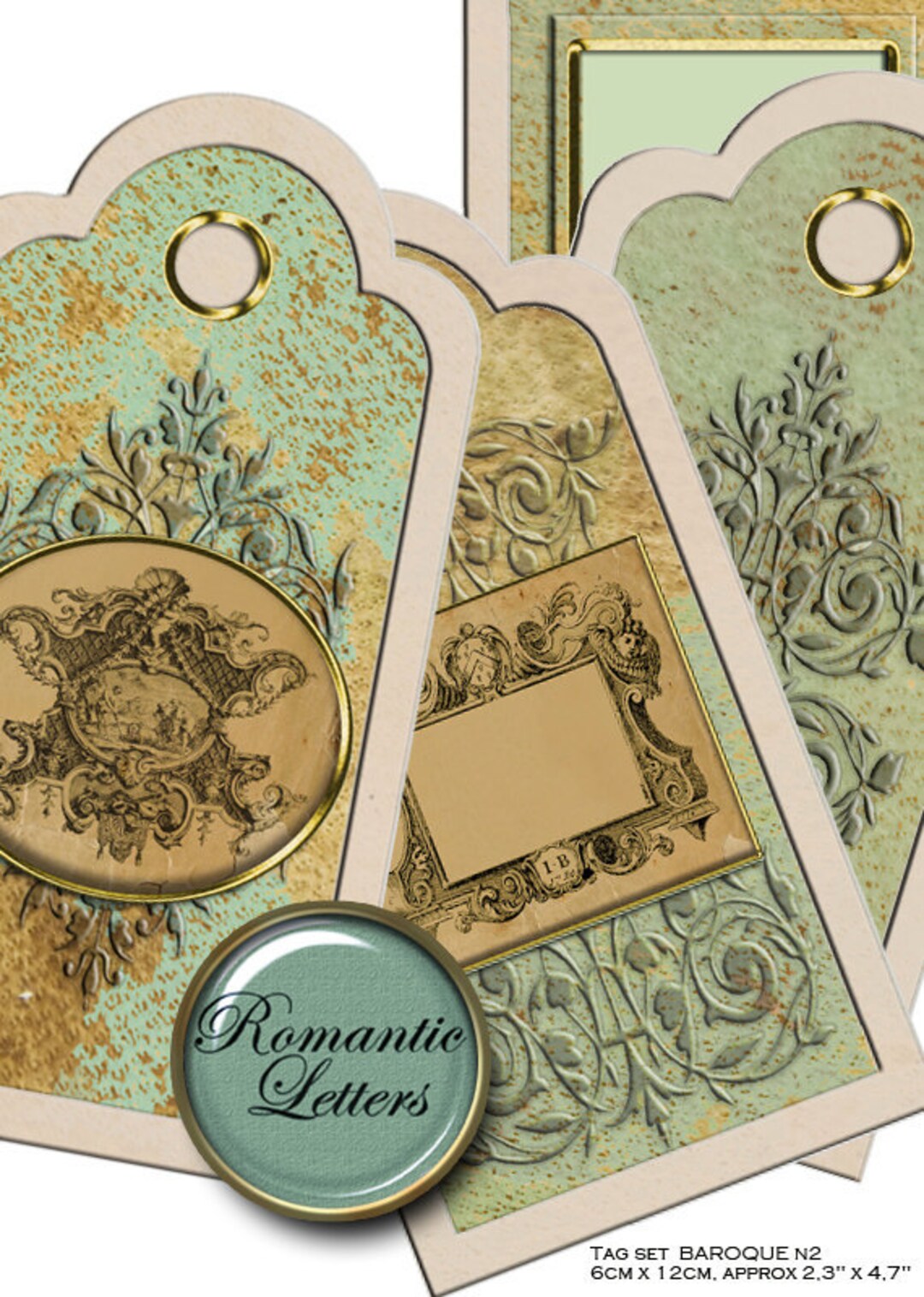 Digital Gift Tag Digital Printable Shabby Chic Bookmark Wedding ...