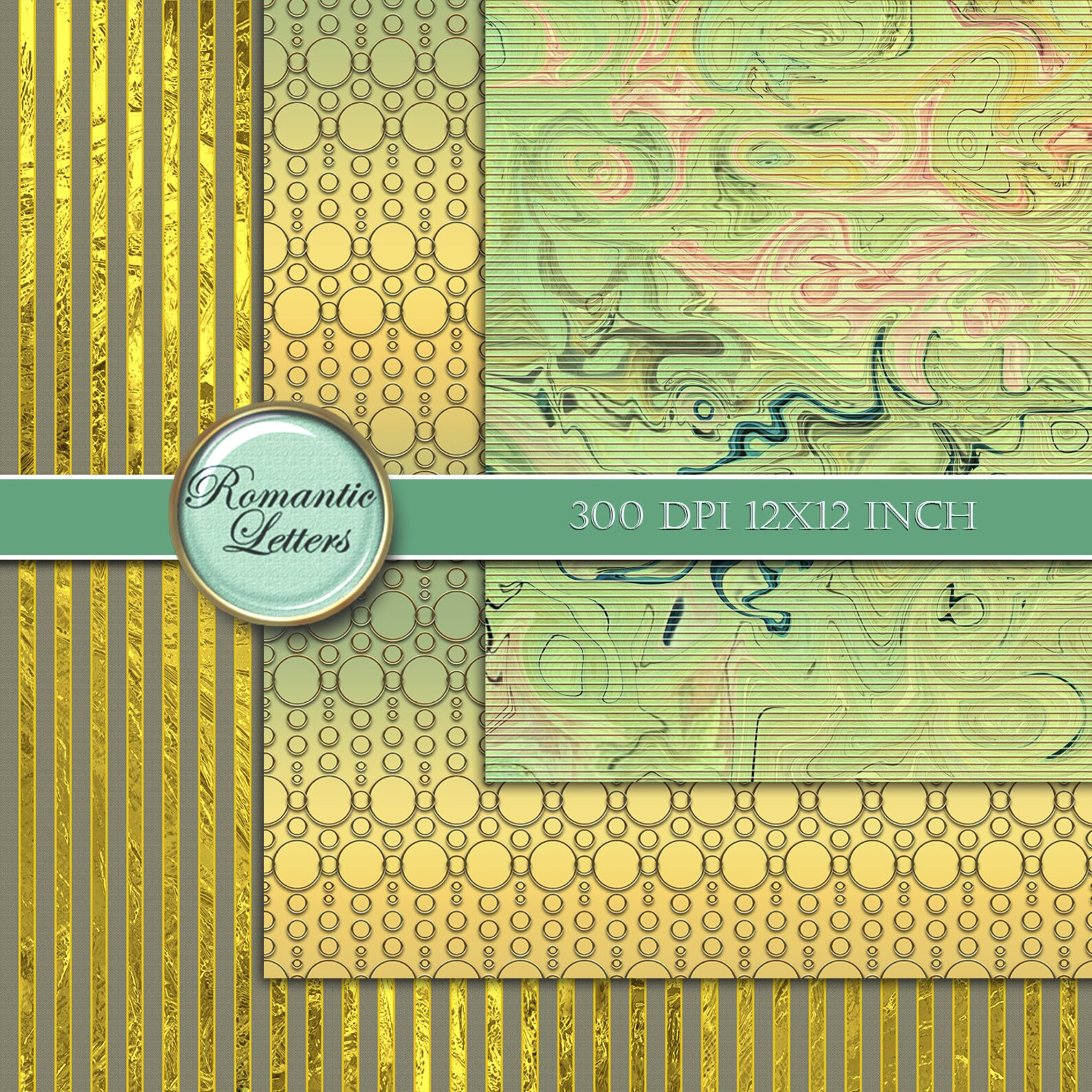 Gold Digital Scrapbooking Paper Pack Digital Gold Paper Printable ...