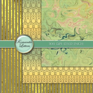 Gold Digital Scrapbooking Paper Pack Digital Gold Paper Printable ...