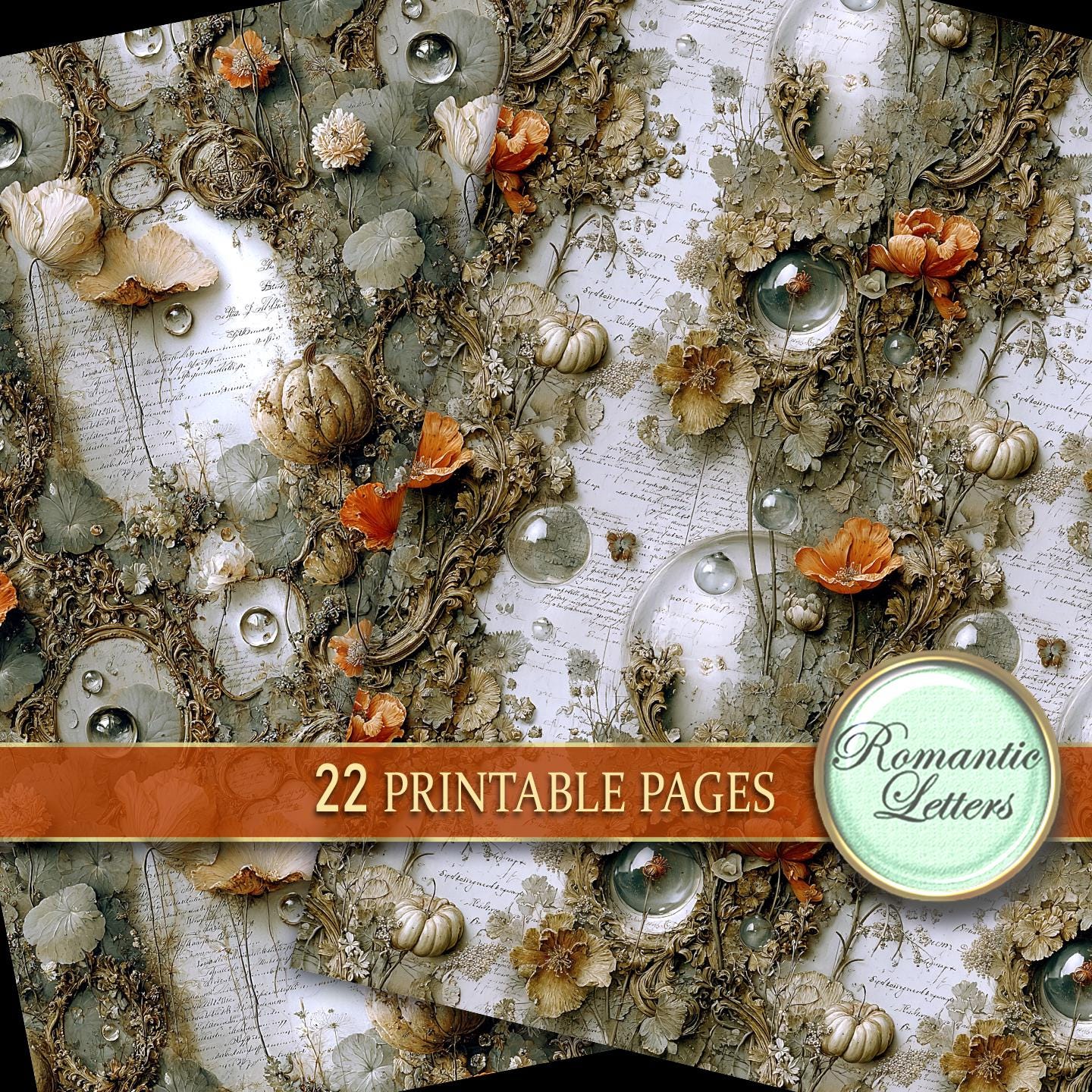 Curiosity Cabinet Scrapbook Paper, Junk Journal, Seamless Patterns ...
