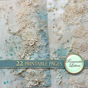 White Linen Lace Texture Digital Paper Pack Scrapbook Paper Background ...