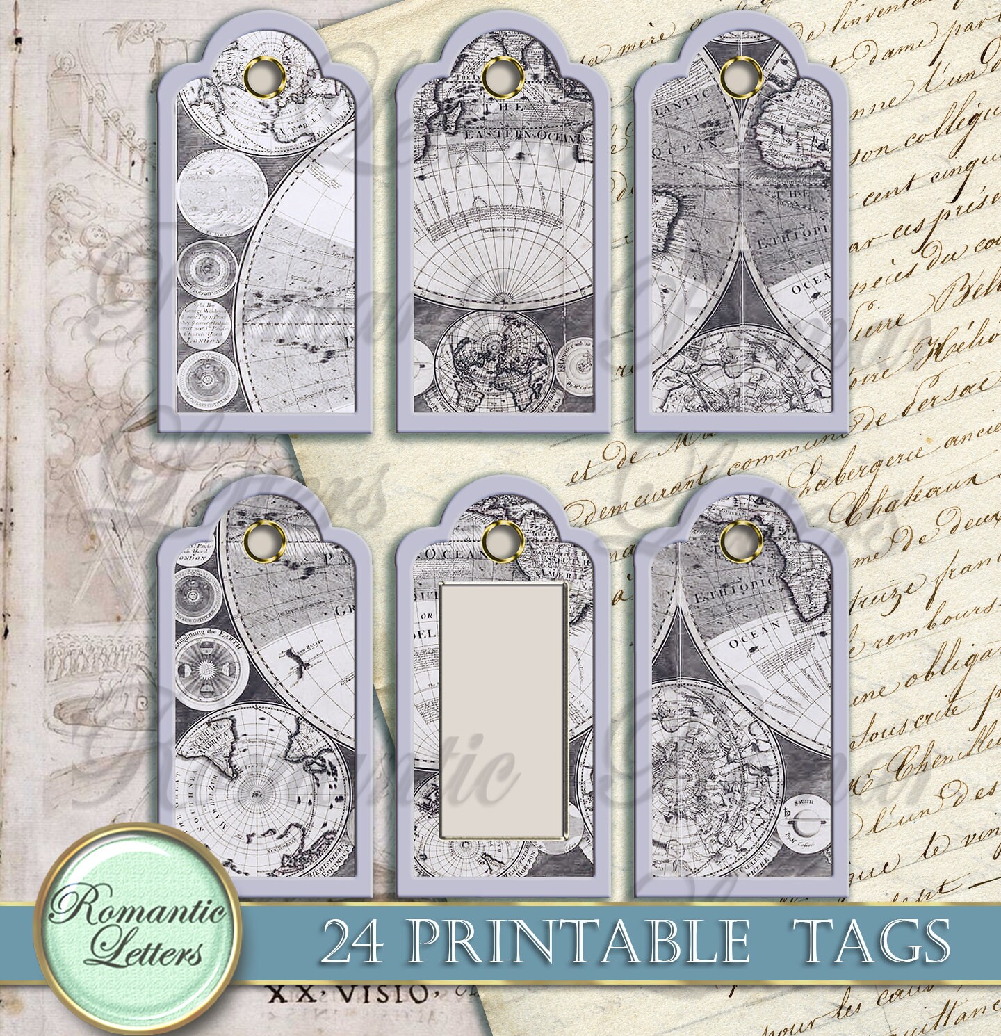 Printable Junk Journal Tags Printable Gift Tags Printable Bookmark Tags ...