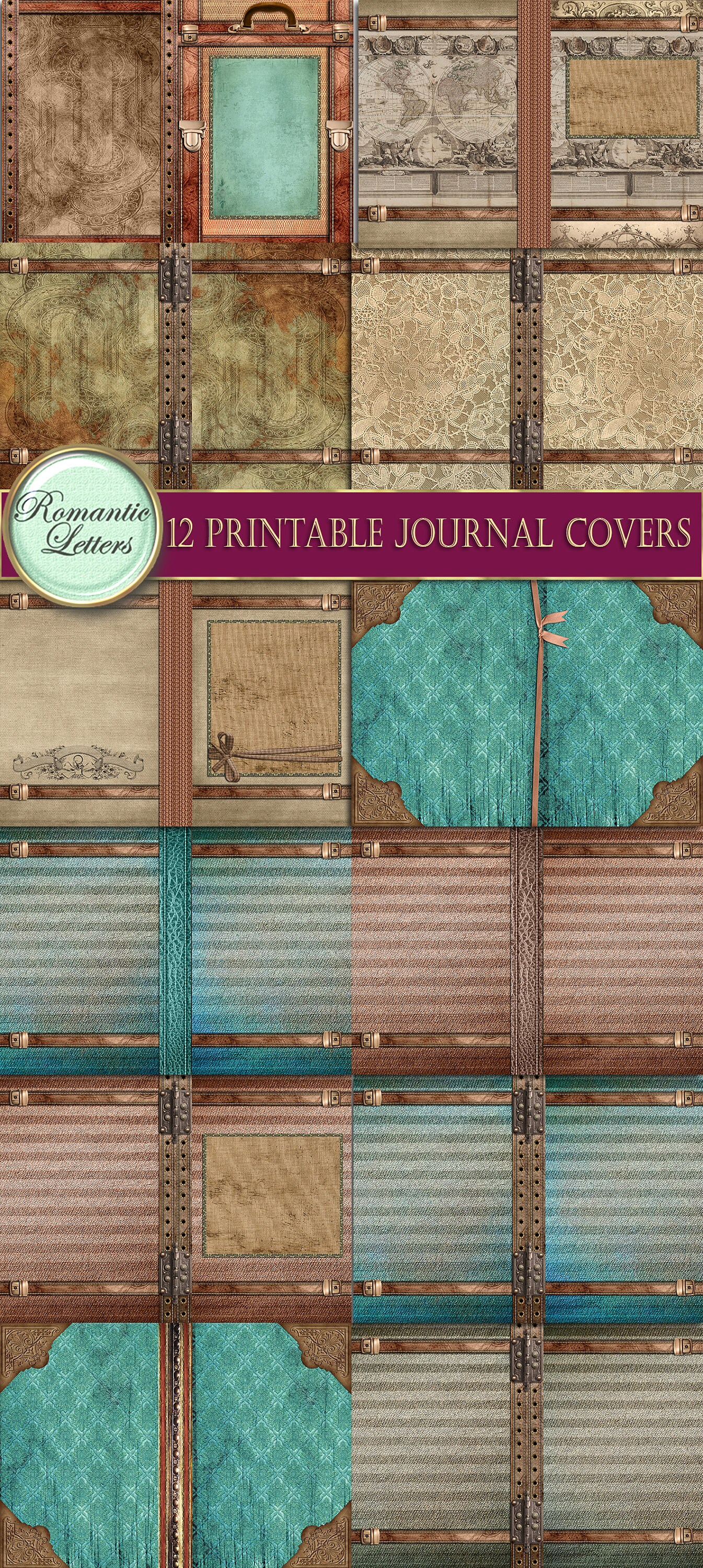 Printable Junk Journal Covers Kit Digital Scrapbook Cover Digital Craft ...
