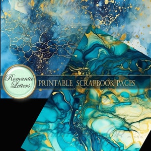 Marbled Digital Paper Pack Digital Scrapbook Printable Marbled ...