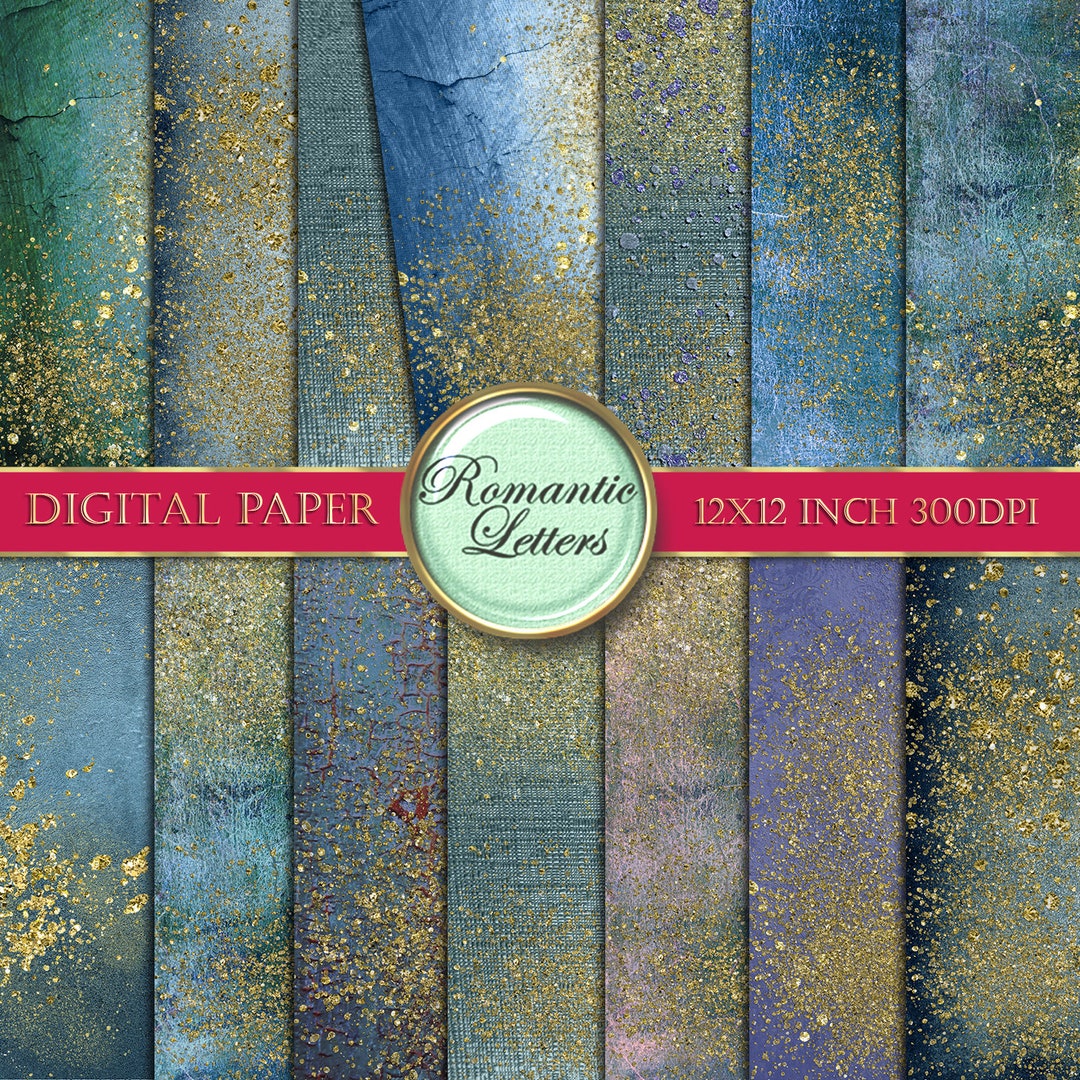 Digital Gold Glitter Paper Digital Scrapbook Paper Pack Background ...