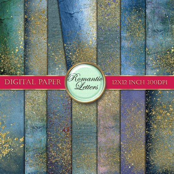 Digital Gold Glitter Paper Digital Scrapbook Paper Pack - Etsy