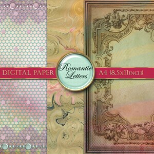 Vintage Digital Paper Pack Scrapbook Background Paper Digital Printable ...