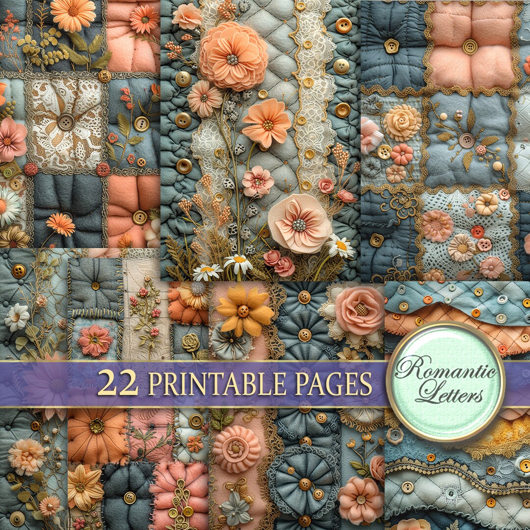 Digital Printable Scrapbook Paper Pack Junk Journal Paper Patchwork ...