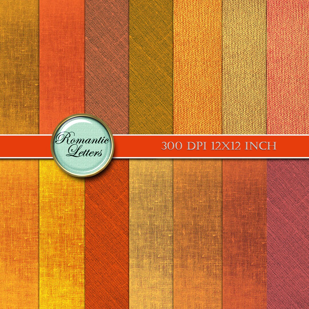 Orange Linen Texture Digital Paper Pack Digital Scrapbooking Textured ...
