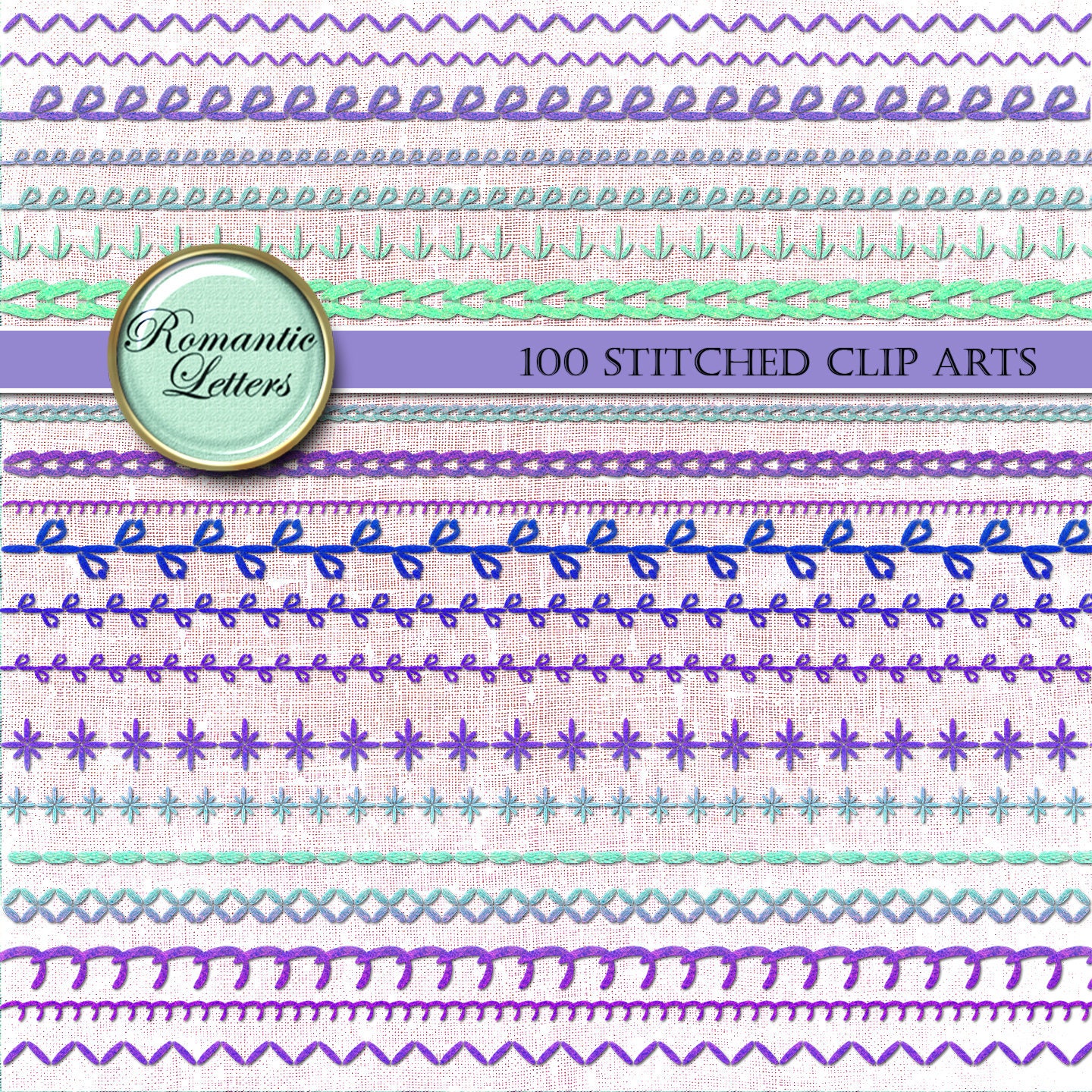 Stitches Clip Art Digital Clip Art Digital Scrapbook Borders | Etsy