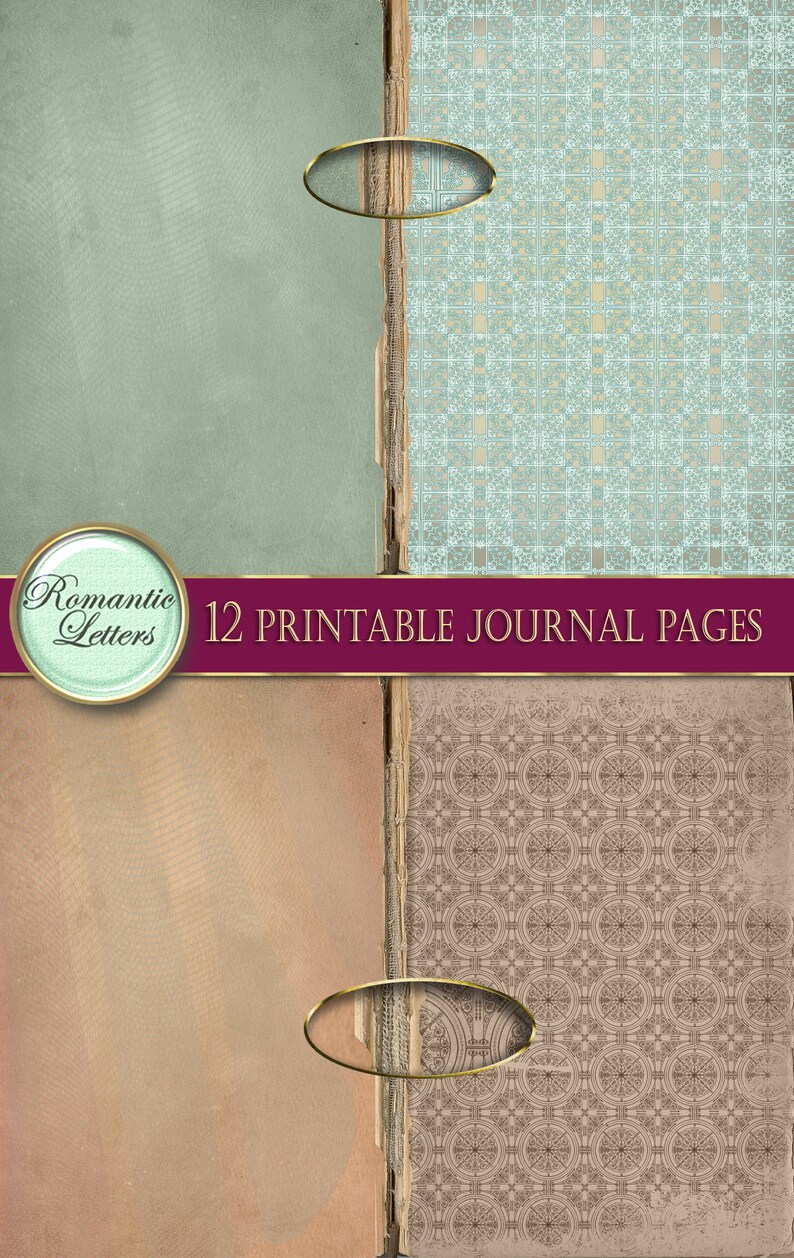 Printable Junk Journal Pages Digital Scrapbook Background | Etsy