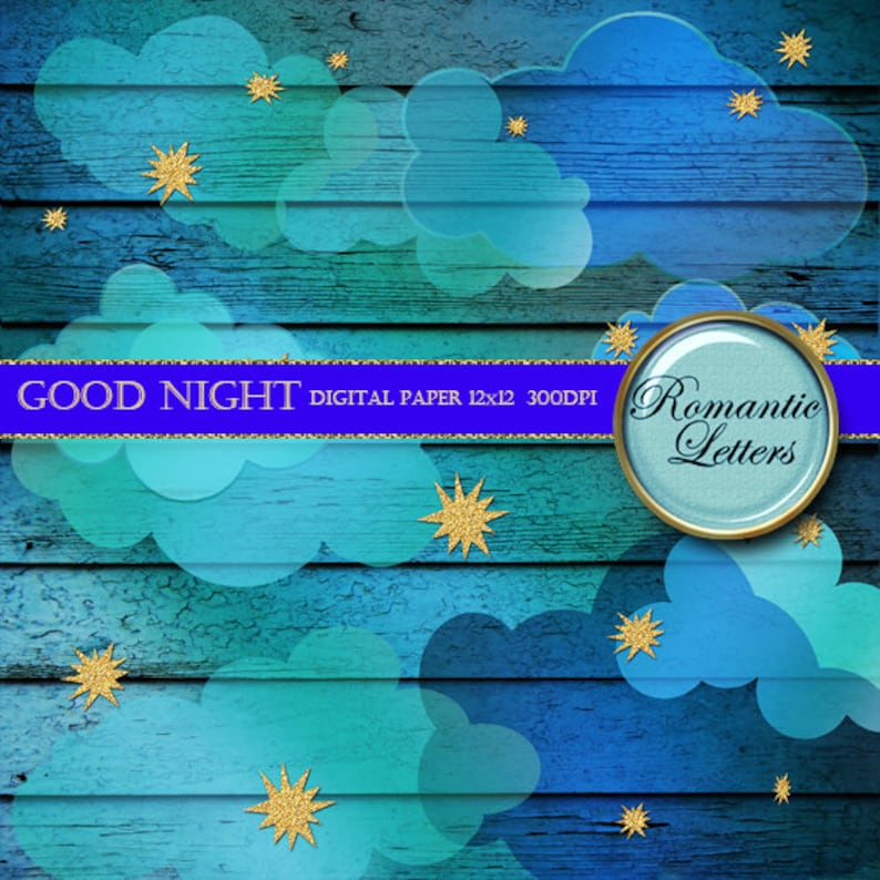 NIGHT Digital Paper Pack Scrapbook Papers Digital Backdrops - Etsy