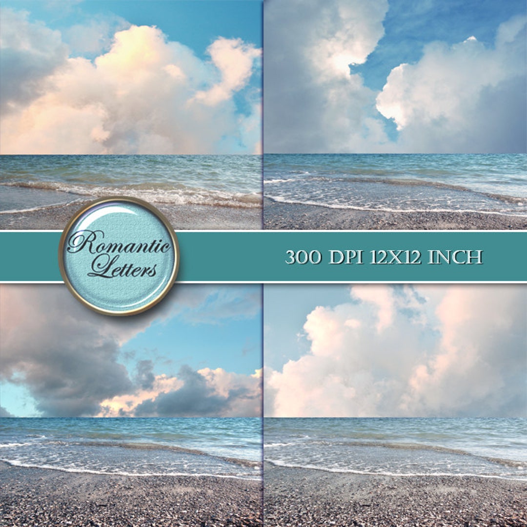 Sea Beach Digital Photo Backdrop Ocean Digital Background Beach Wedding ...