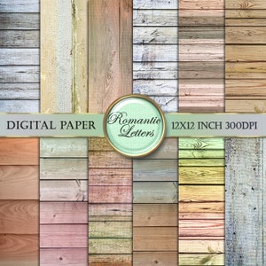 Wood Digital Paper Pack Digital Scrapbook Wood Texture Background Paper ...