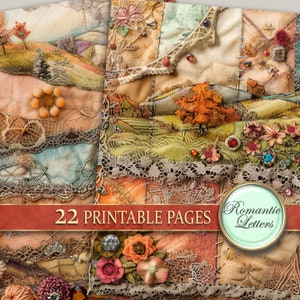 Digital Printable Scrapbook Paper Pack Junk Journal Paper Patchwork ...