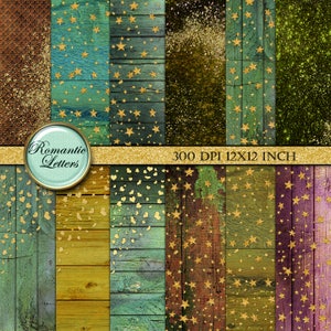 Digital Gold Glitter Paper Digital Scrapbook Paper Gold Pixie Dust ...
