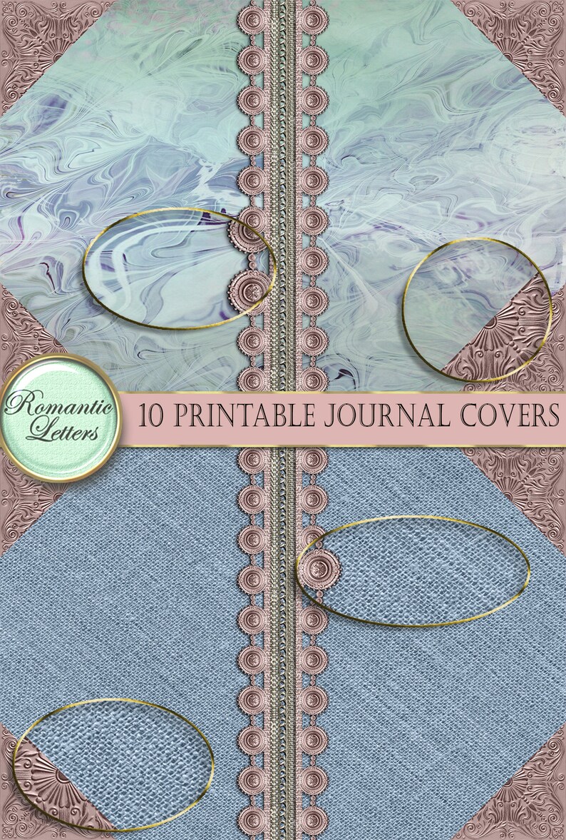 Printable Junk Journal Covers Kit Digital Scrapbook Cover | Etsy