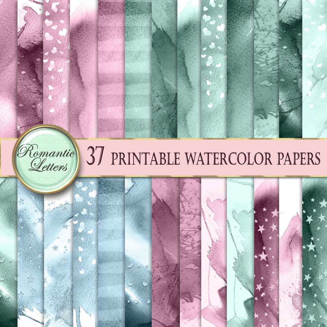 Watercolor Digital Paper Watercolor Digital Scrapbook Background Paper ...