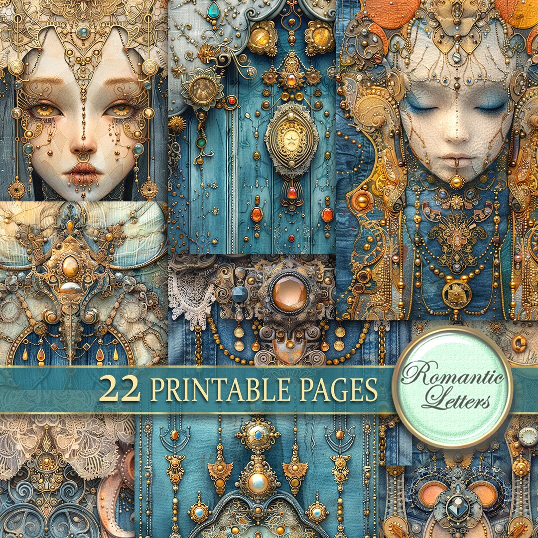 Digital Printable Scrapbook Paper Pack Junk Journal Paper Fabric ...