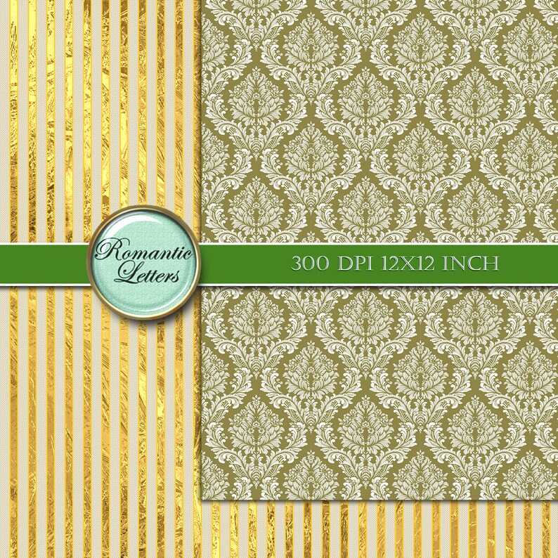 Damask Digital Paper Pack Digital Scrapbook Paper Digital - Etsy