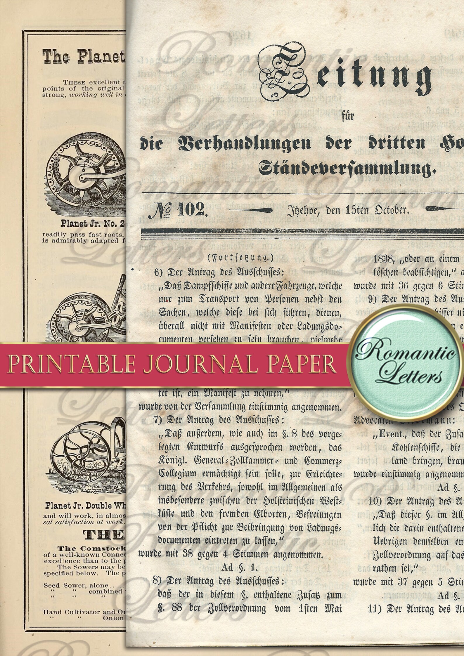 Digital Printable Old Paper Pack Journal Pages Background | Etsy