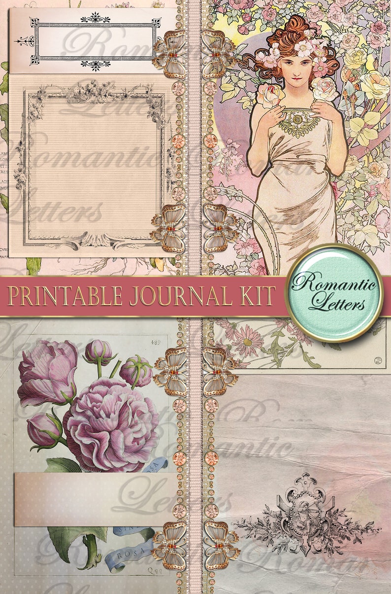 Printable Junk journal kit digital collage sheet printable | Etsy