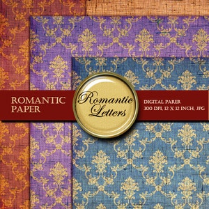 Floral Digital Scrapbook Paper Pack Damask Digital Scrapbooking Paper ...