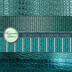 Digital Paper Teal Digital Scrapbook Album Paper Digital Texture Teal ...
