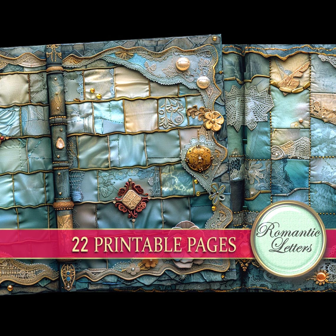 Patchwork Digital Printable Scrapbook Paper Pack Junk Journal Pages ...