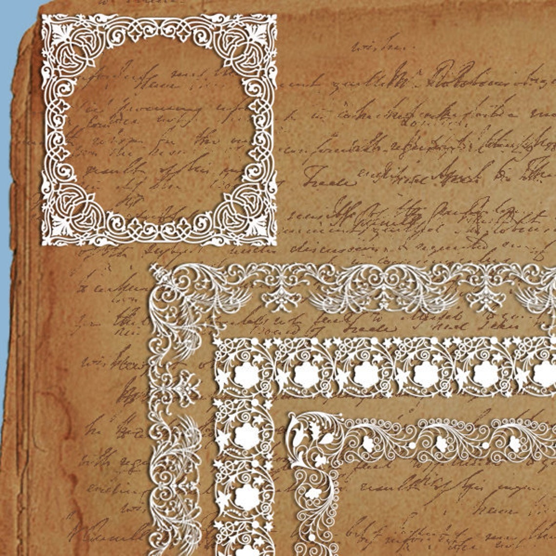 Digital Scrapbook Wedding Clip Art Wedding Frames Lace Digital - Etsy