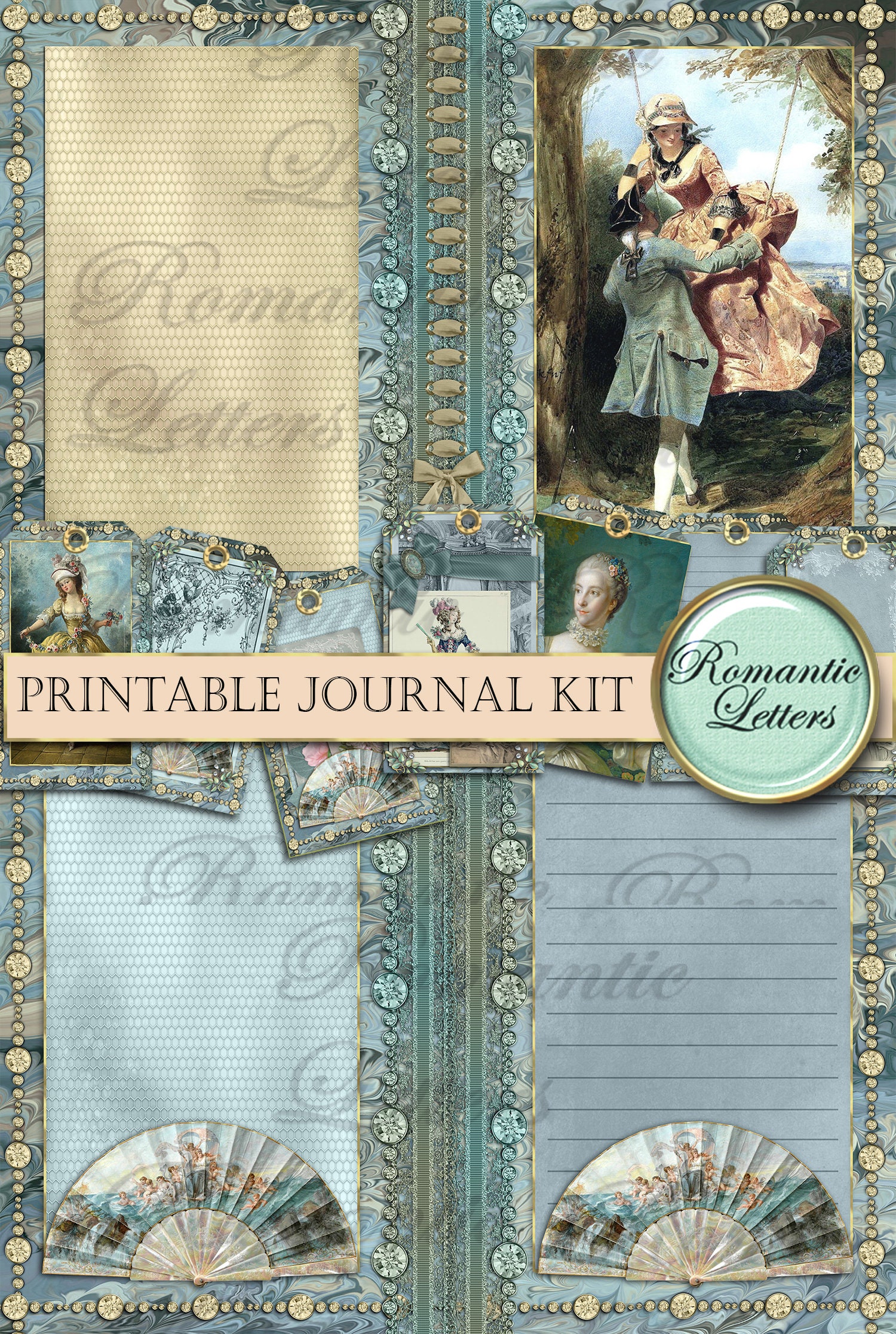 Printable Journal Kit Digital Printable Collage Sheet Printable Journal ...