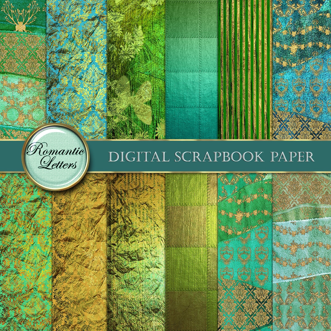 Digital Scrapbook Paper Gold Foil Digital Printable Background Paper ...