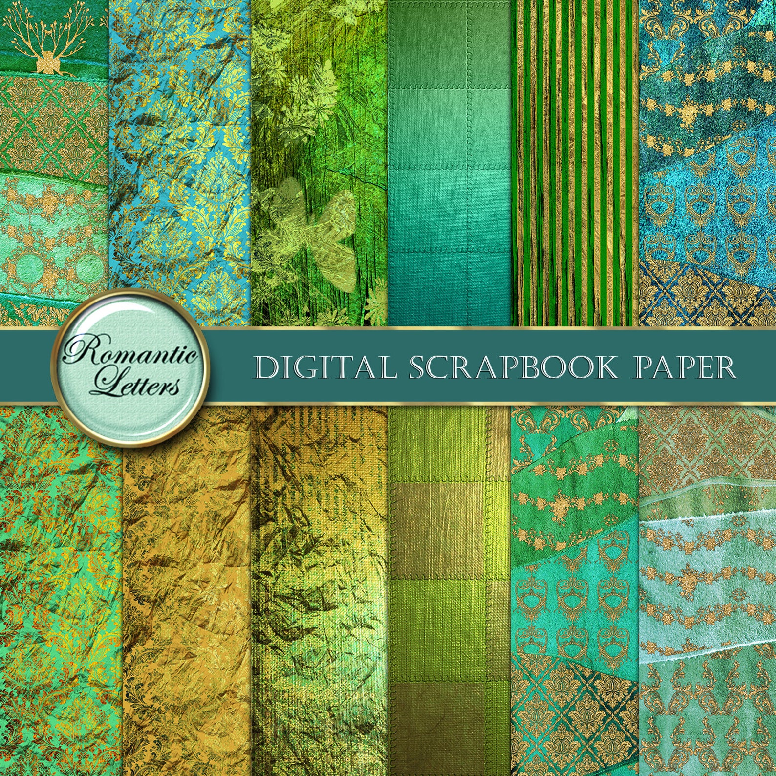 Digital Scrapbook Paper Gold Foil Digital Printable Background | Etsy